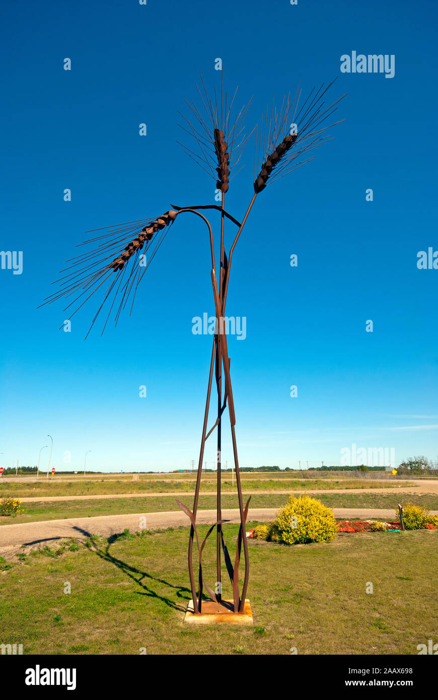 Wheat metal sculpture in Rosthern, Saskatchewan, Canada Stock Photo - Alamy