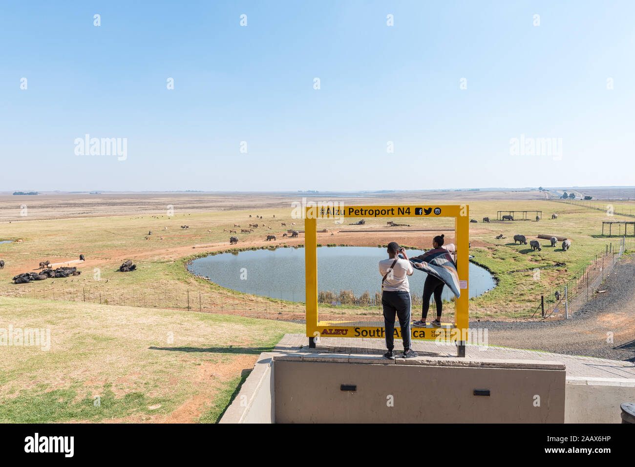 ALZU, SOUTH AFRICA - MAY 22, 2019: Tourists at the photography frame at ...
