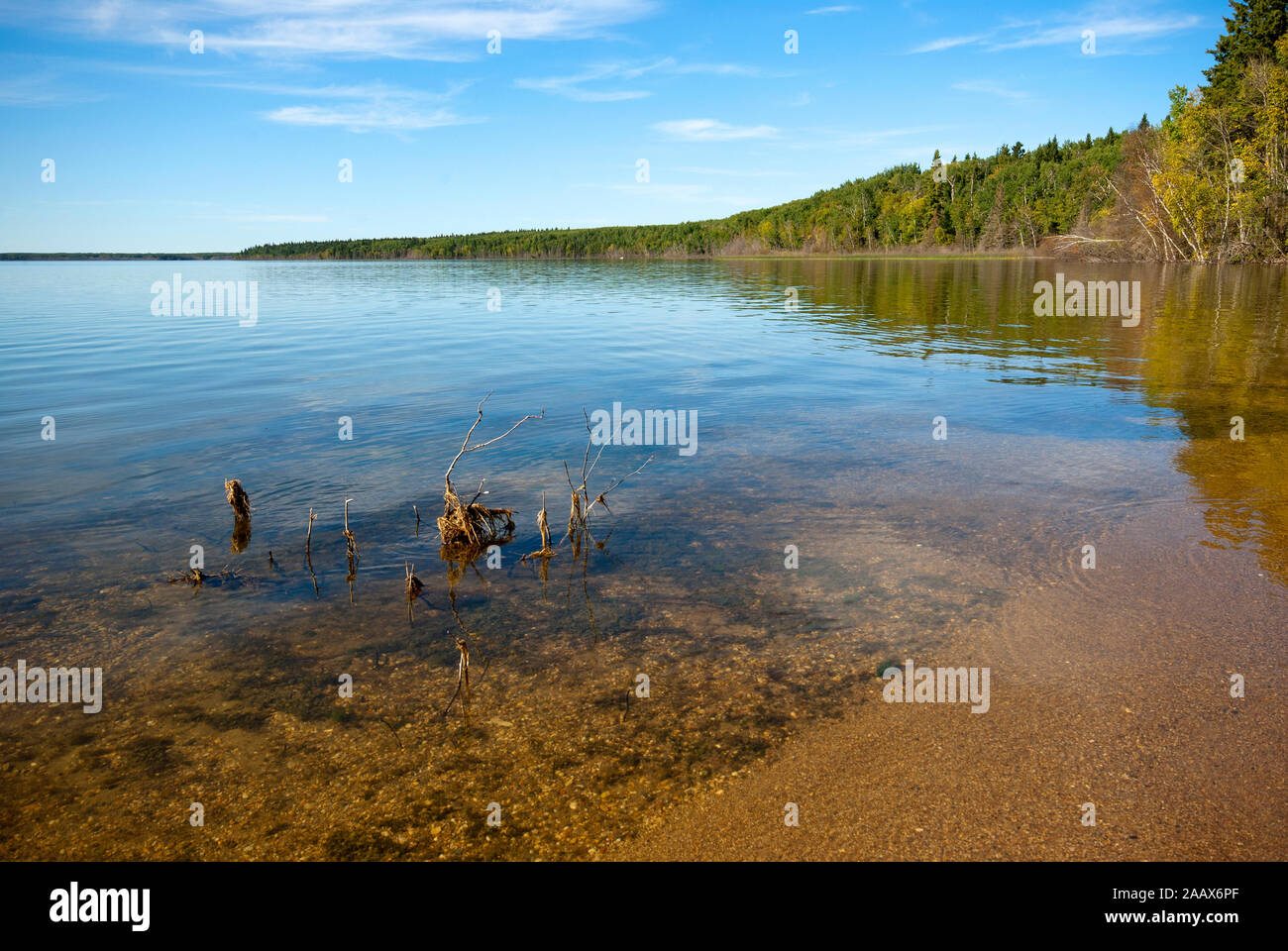 Sandy Lake in Prince Albert National Park, Saskatchewan, Canada Stock ...