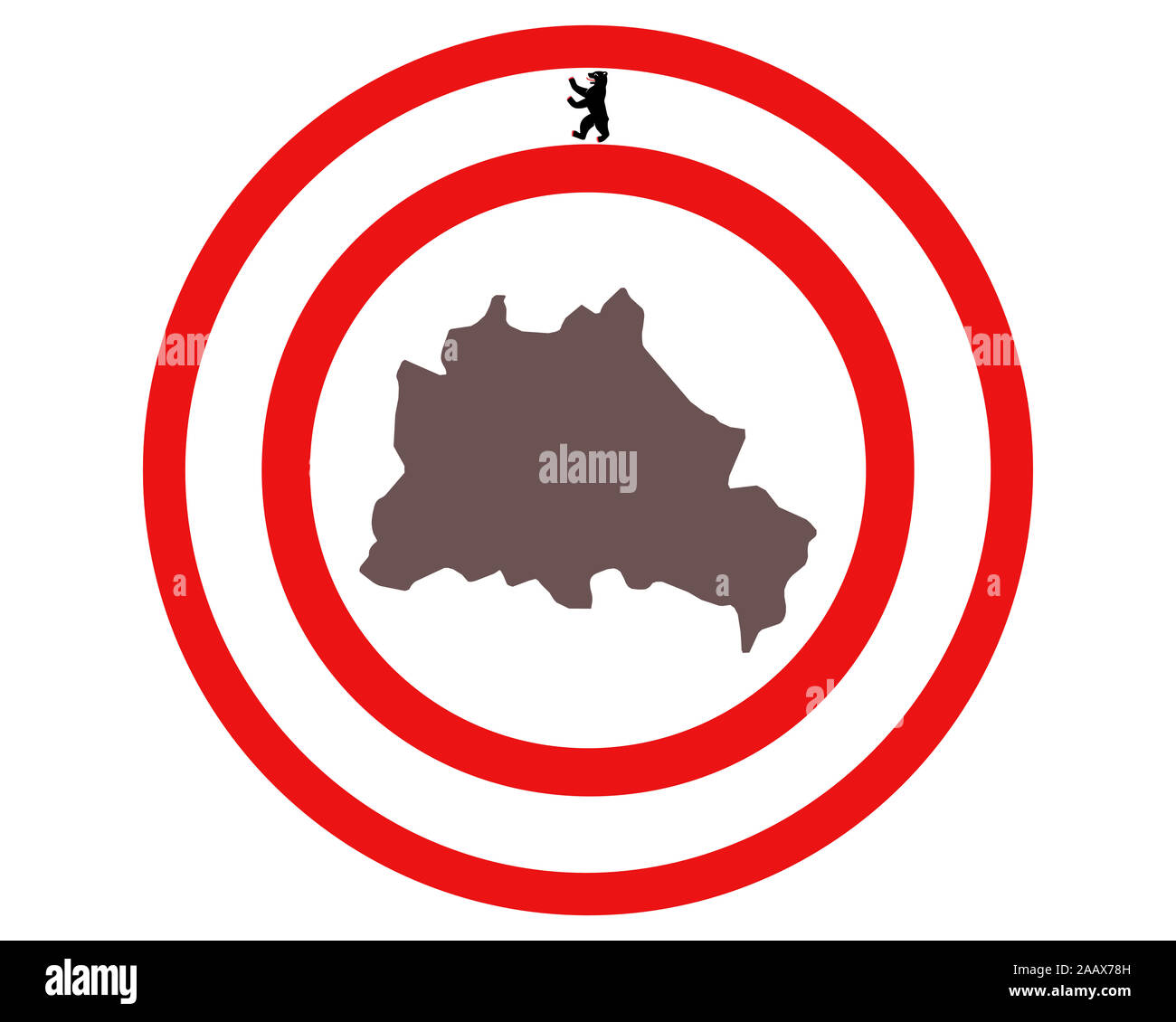 Map of Berlin on background with flag Stock Photo - Alamy