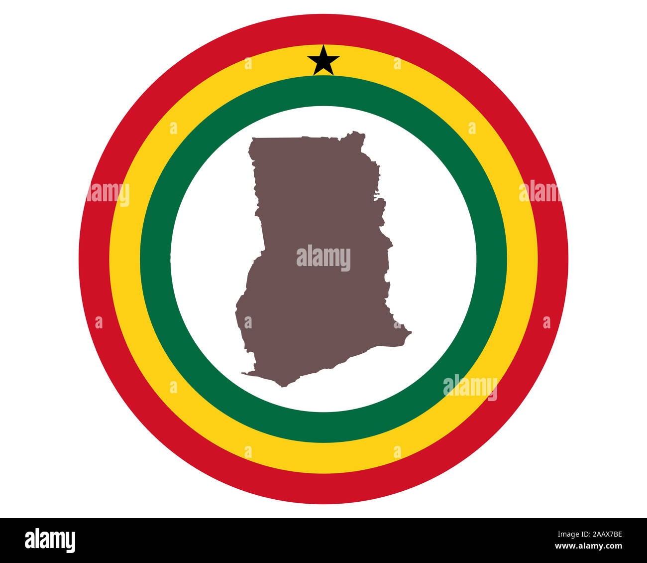 Map of Ghana on background with flag Stock Photo - Alamy