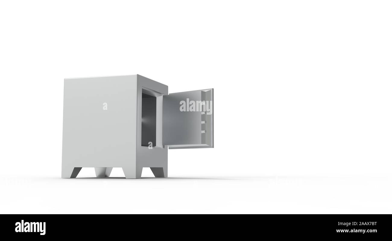 Metal Safe isolated 3D Rendering Stock Photo - Alamy
