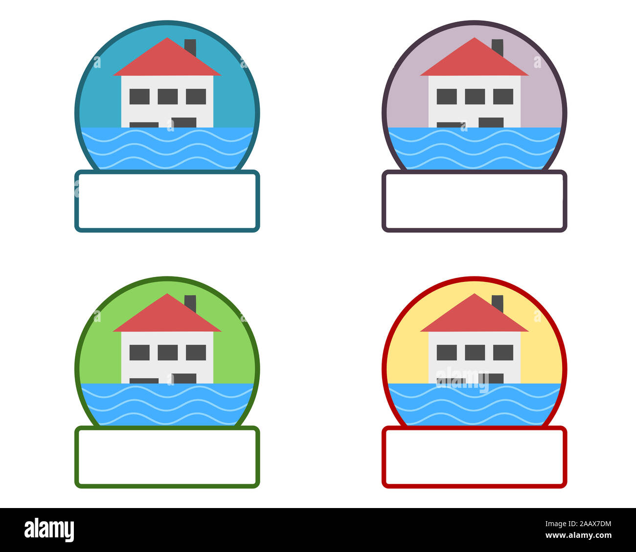 Emblem with flood symbol and copy space Stock Photo - Alamy