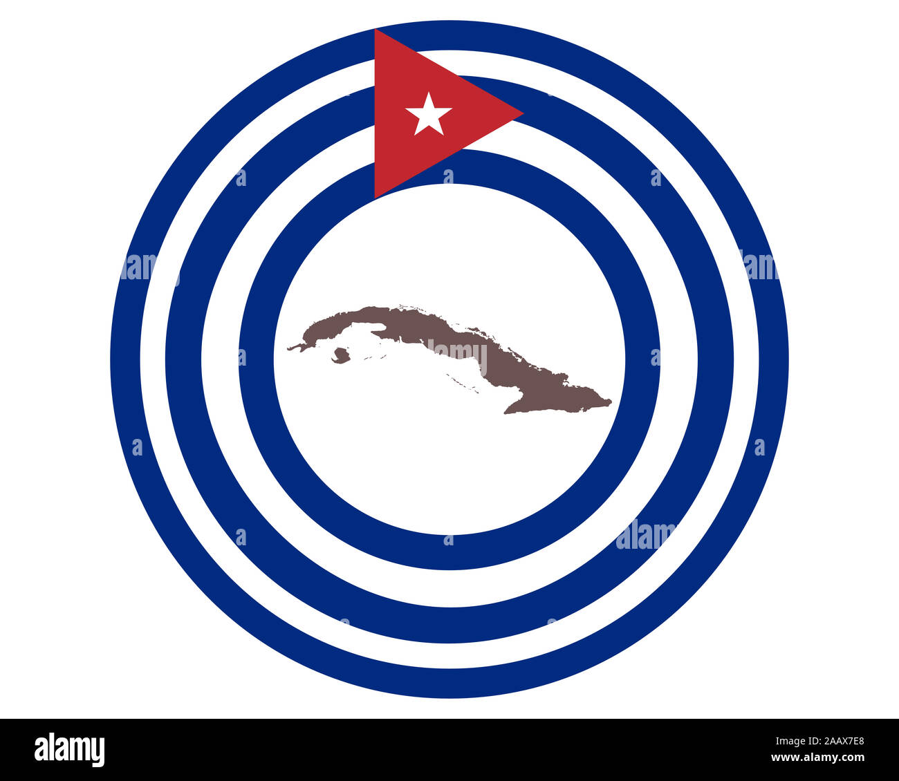 Map of Cuba on background with flag Stock Photo - Alamy