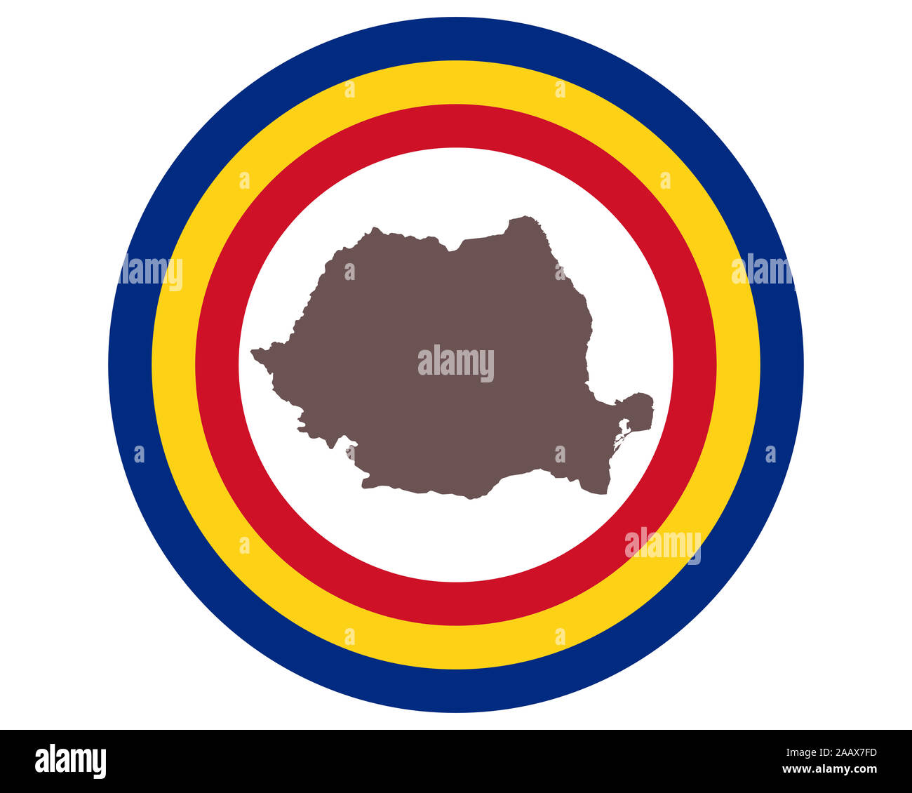 Map of Romania on background with flag Stock Photo - Alamy