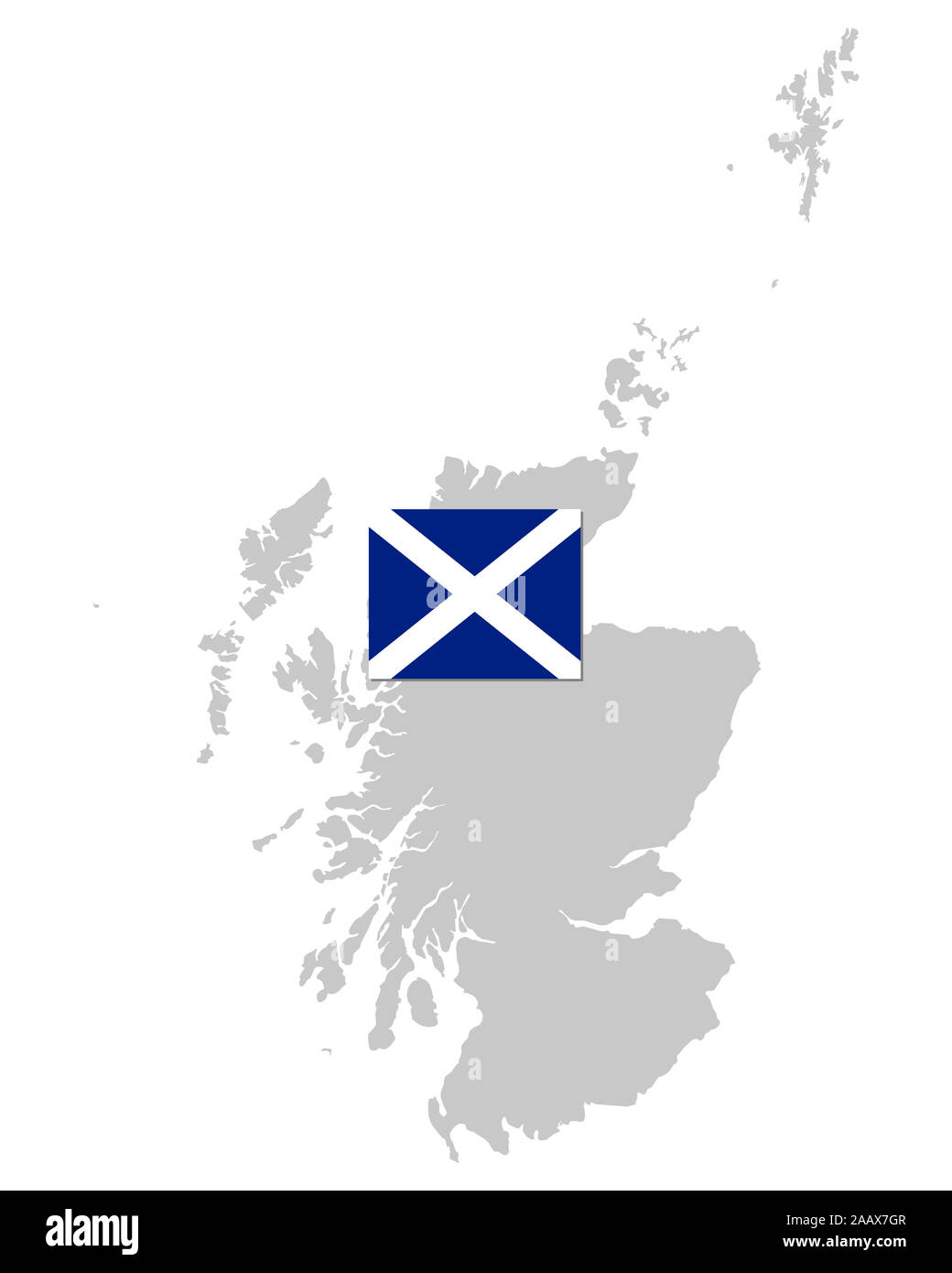 Flag and map of Scotland Stock Photo - Alamy