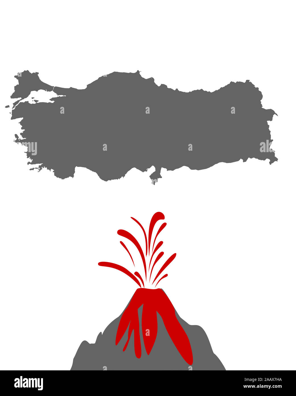 Map of Turkey with volcano Stock Photo - Alamy