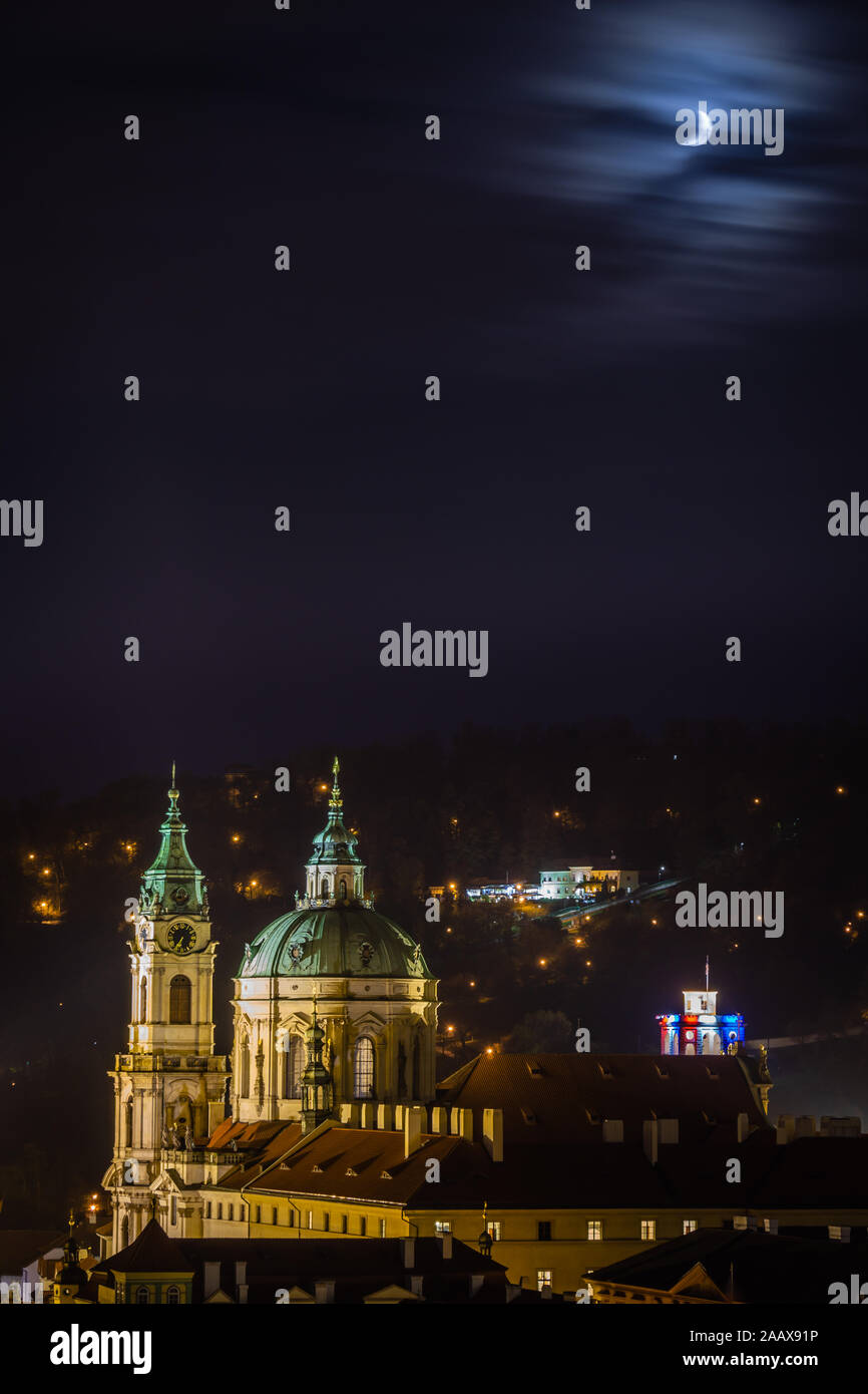 Prague in moonlight hi-res stock photography and images - Alamy