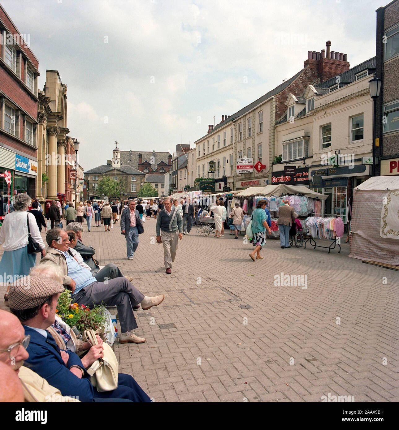 Market Day in Pontefract West Yorkshire, in 1988, Northern England, UK ...