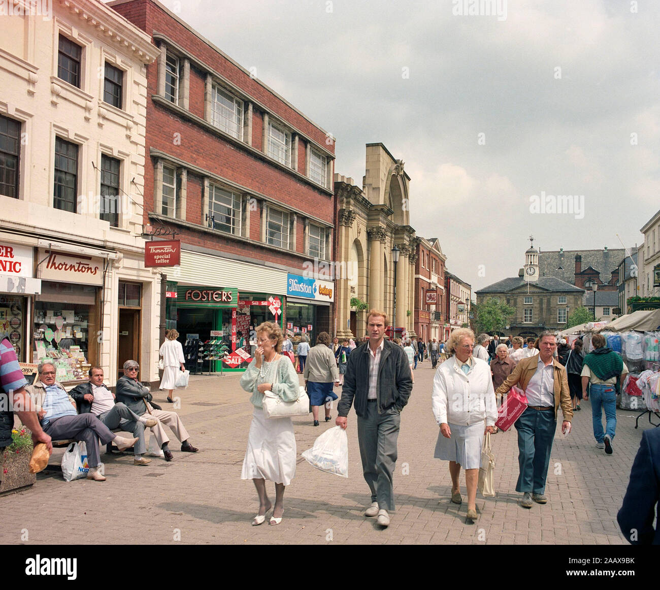 Market Day in Pontefract West Yorkshire, in 1988, Northern England, UK ...