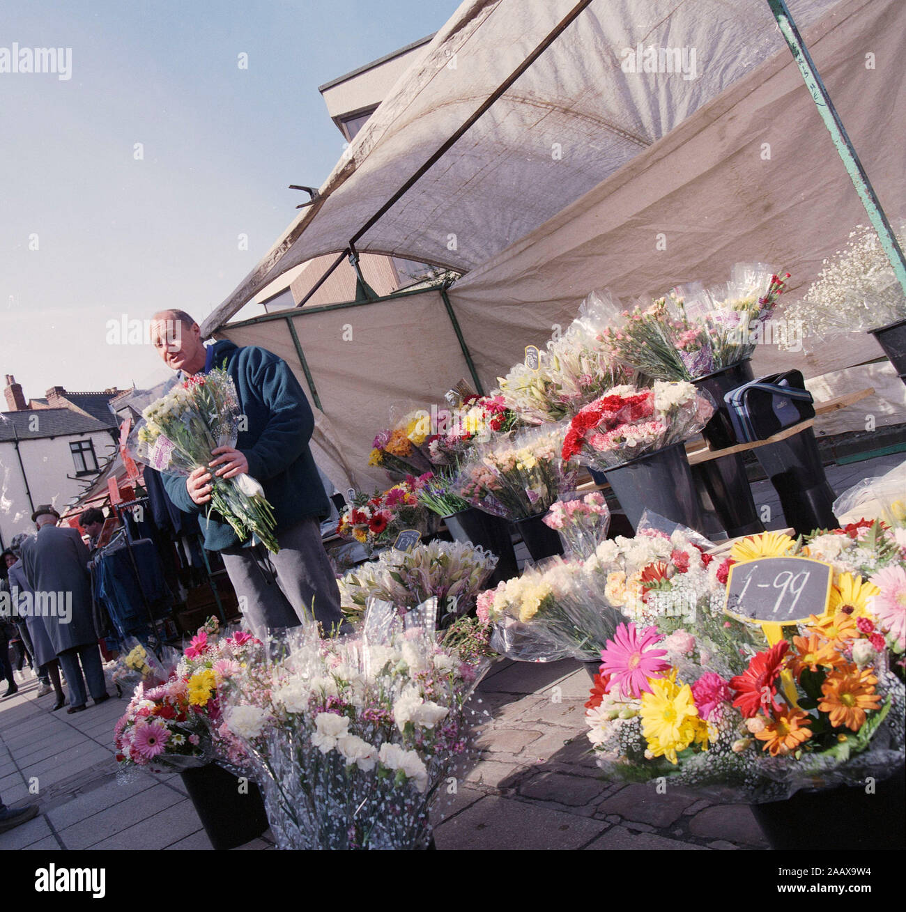 1994 Market day in Pontefract West Yorkshire, northern England, UK ...