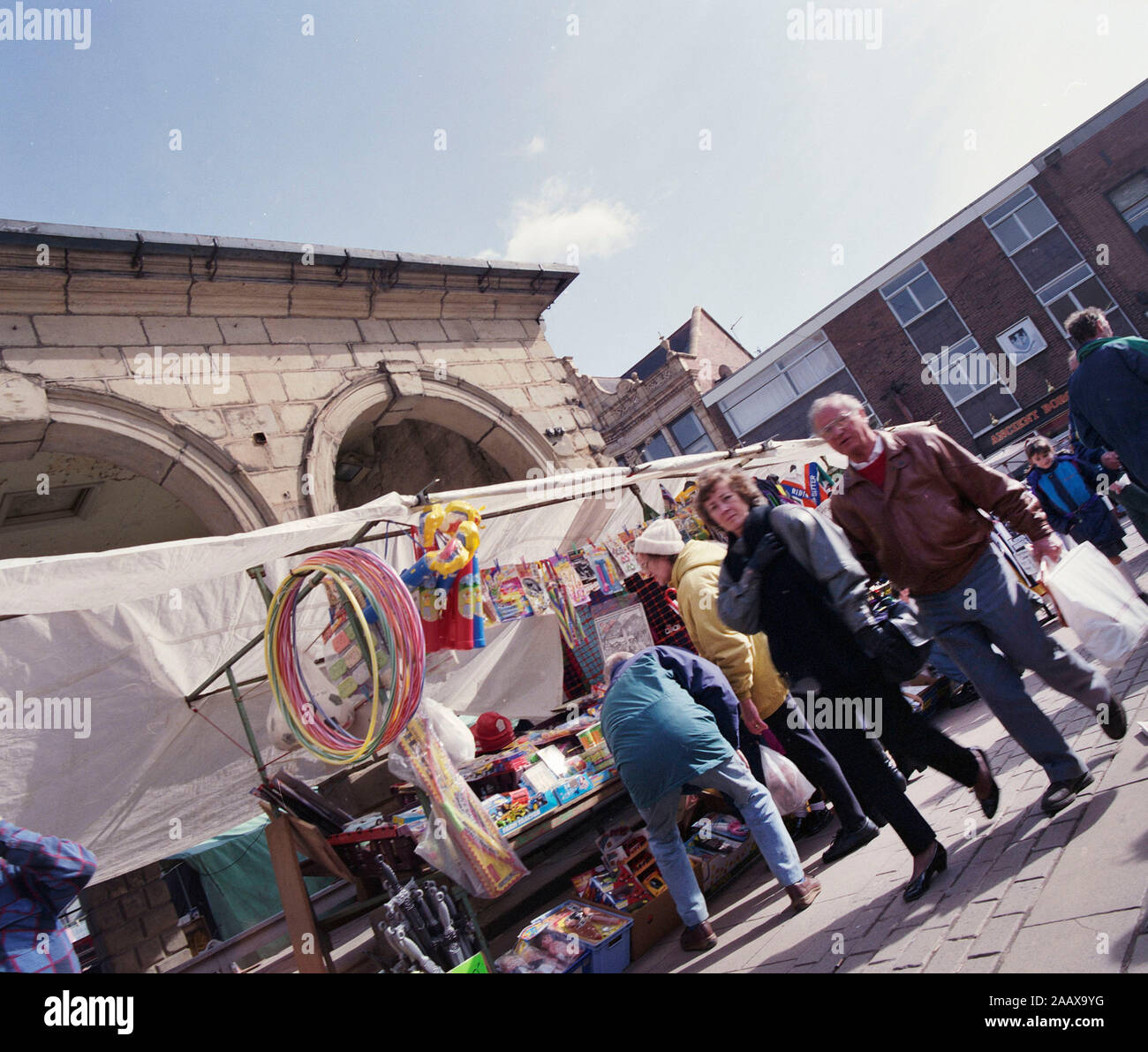 1994 Market day in Pontefract West Yorkshire, northern England, UK ...