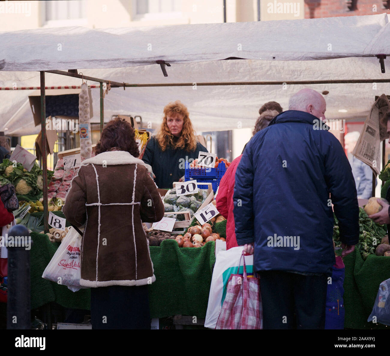 1994 Market day in Pontefract West Yorkshire, northern England, UK ...