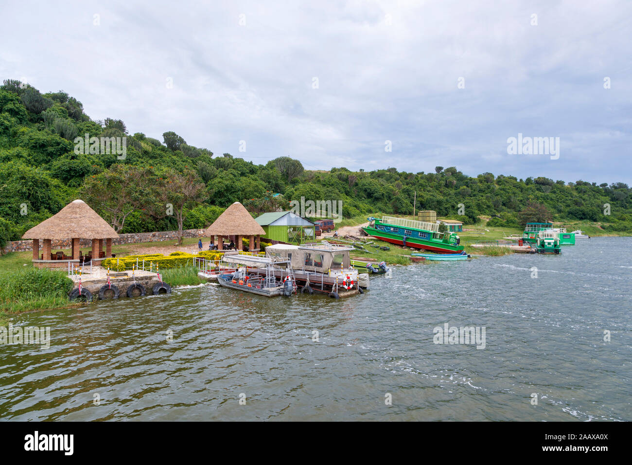 River safari wildlife tours boat station below Myewa Safari Lodge on ...