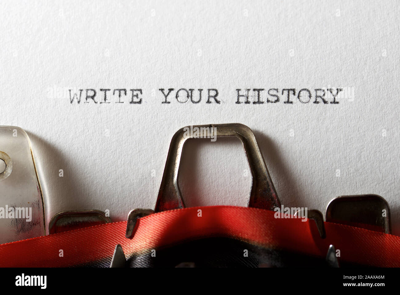 The sentence, Write Your History, written with a typewriter Stock Photo ...