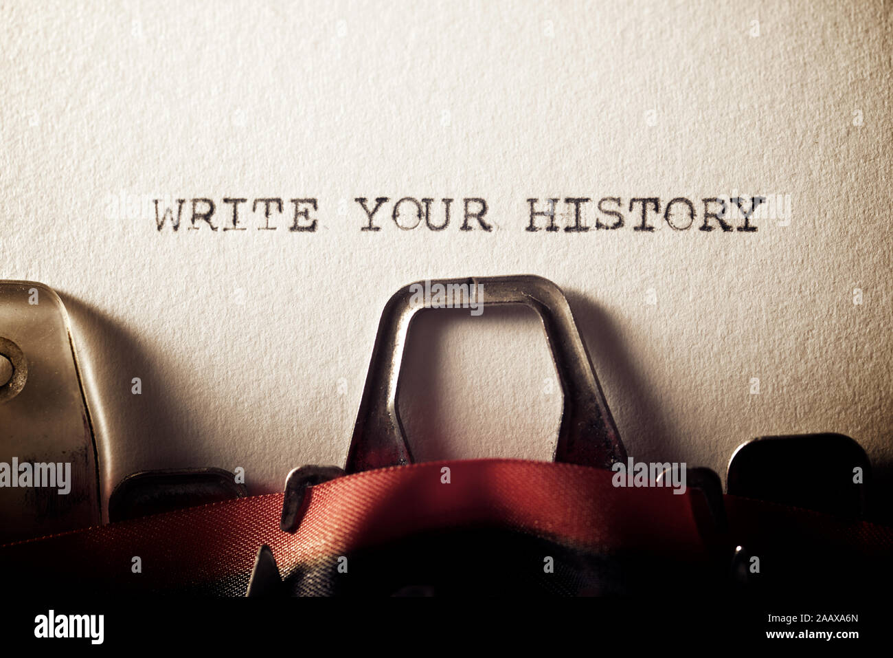 The sentence, Write Your History, written with a typewriter Stock Photo ...