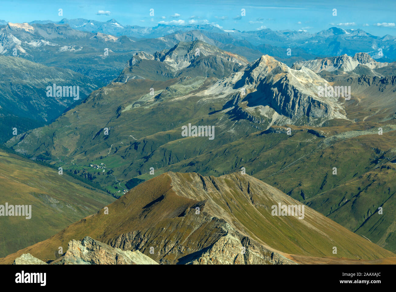 A low aerial view of the Swiss Alps Stock Photo - Alamy