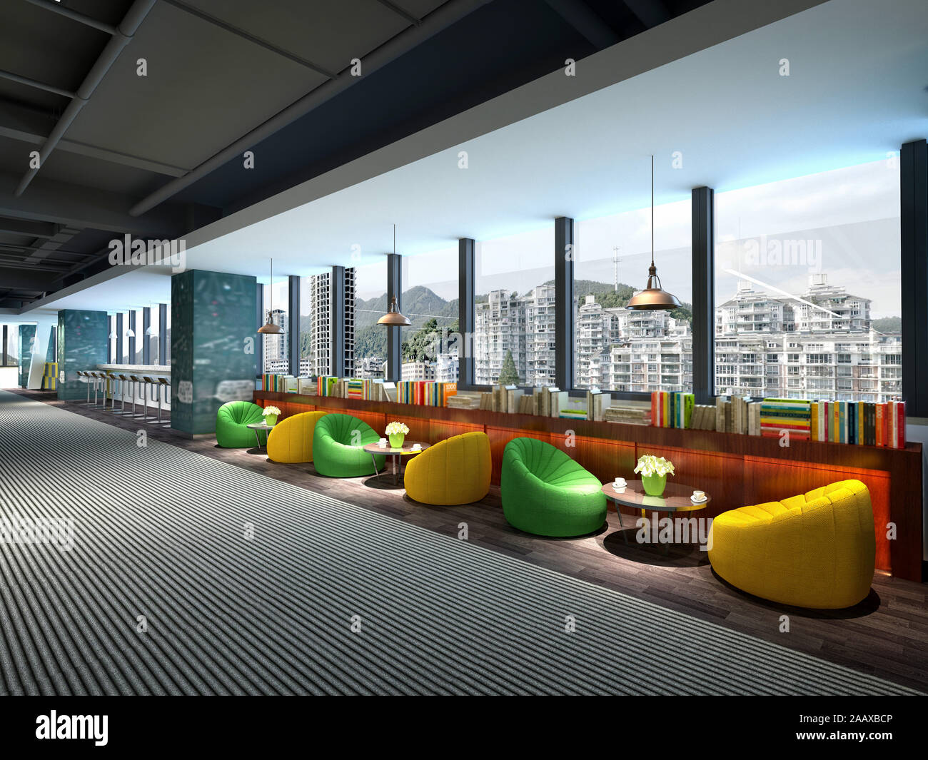 3d render luxury hotel lobby Stock Photo - Alamy
