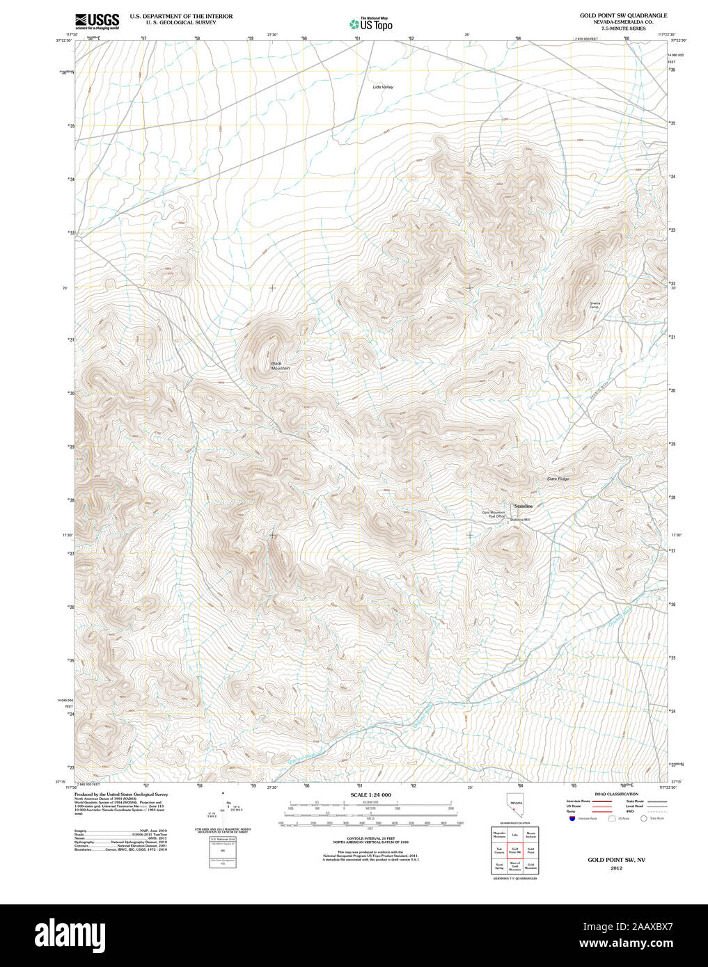 Nevada gold map Cut Out Stock Images & Pictures - Alamy