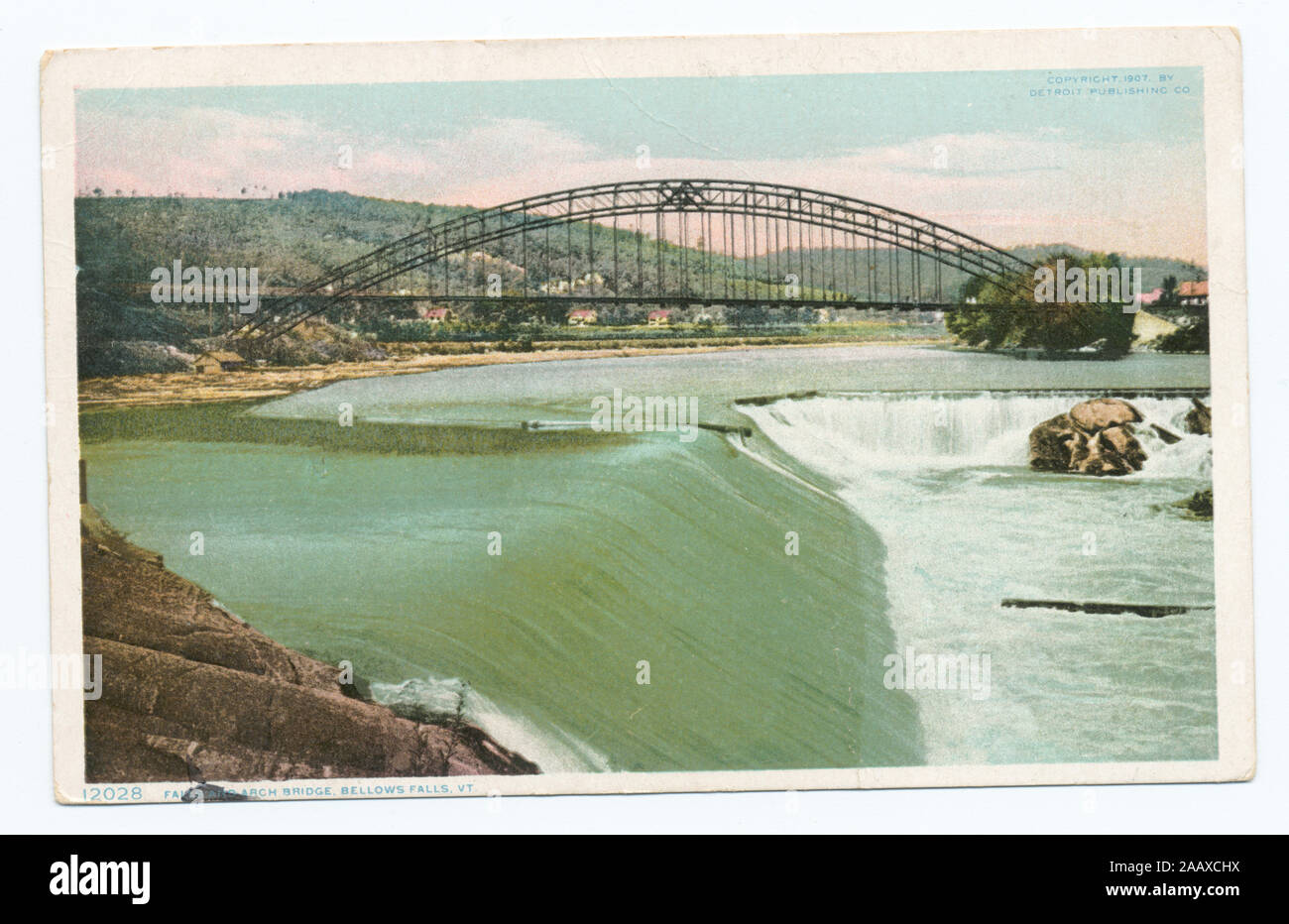 Falls And Arch Bridge, Bellows Falls, Vt 1908-1909.; Falls And Arch ...