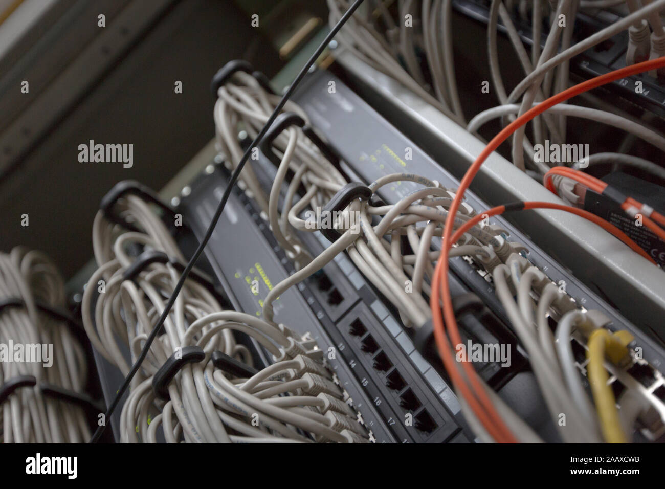 Rack Mounted Servers In A Server Room, close up Stock Photo - Alamy