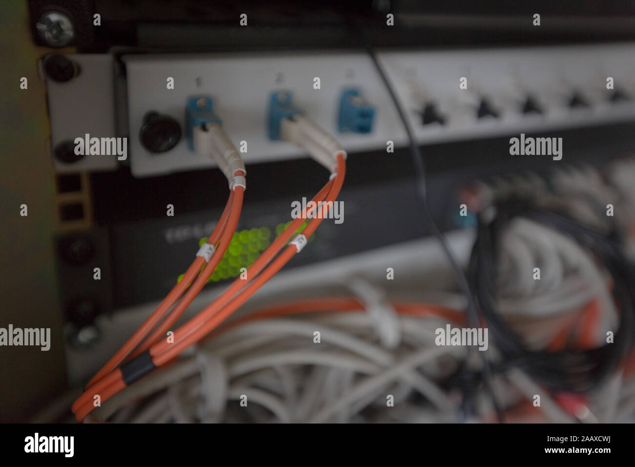 Rack Mounted Servers In A Server Room, close up Stock Photo - Alamy