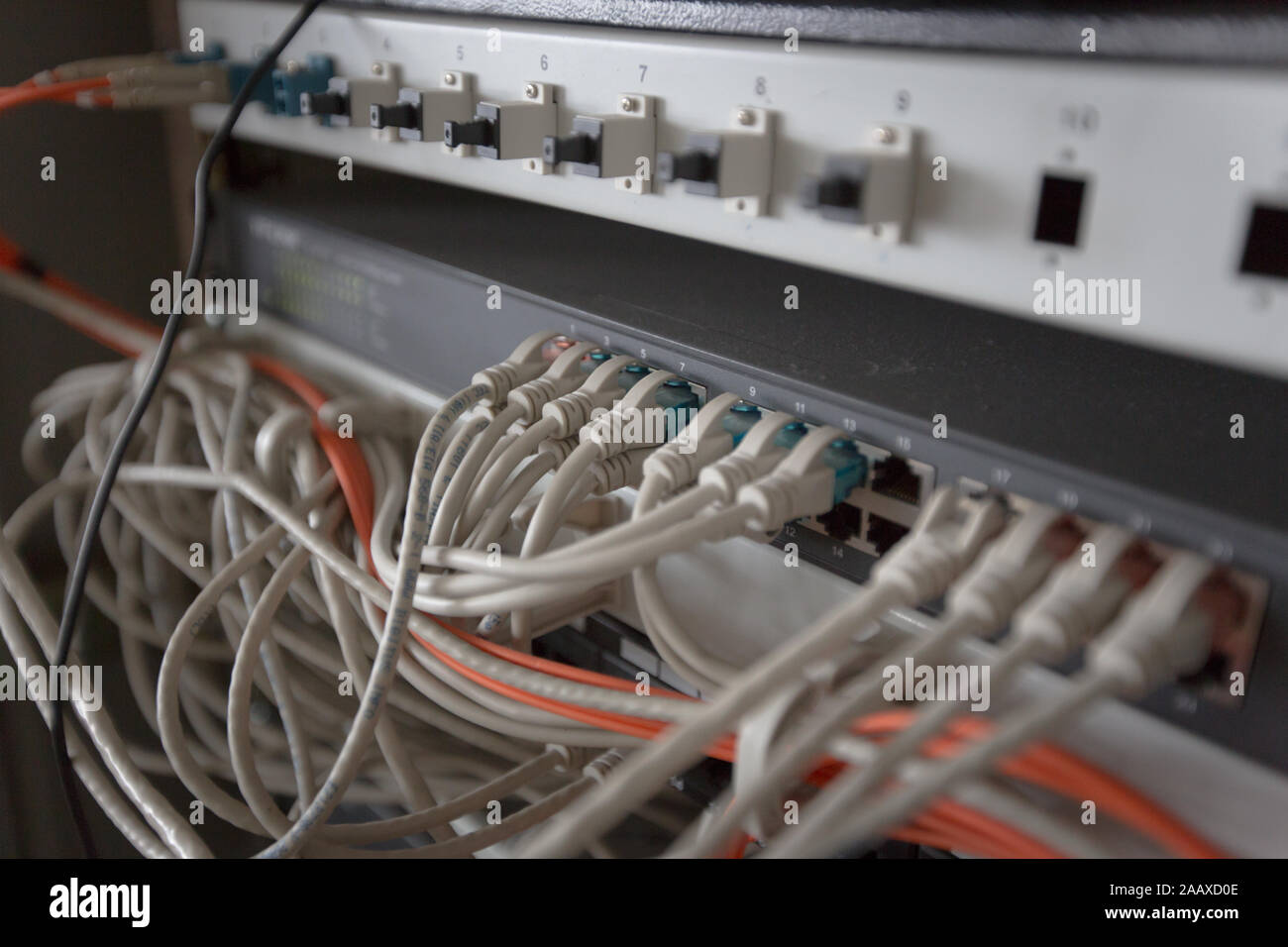 Rack Mounted Servers In A Server Room, close up Stock Photo - Alamy