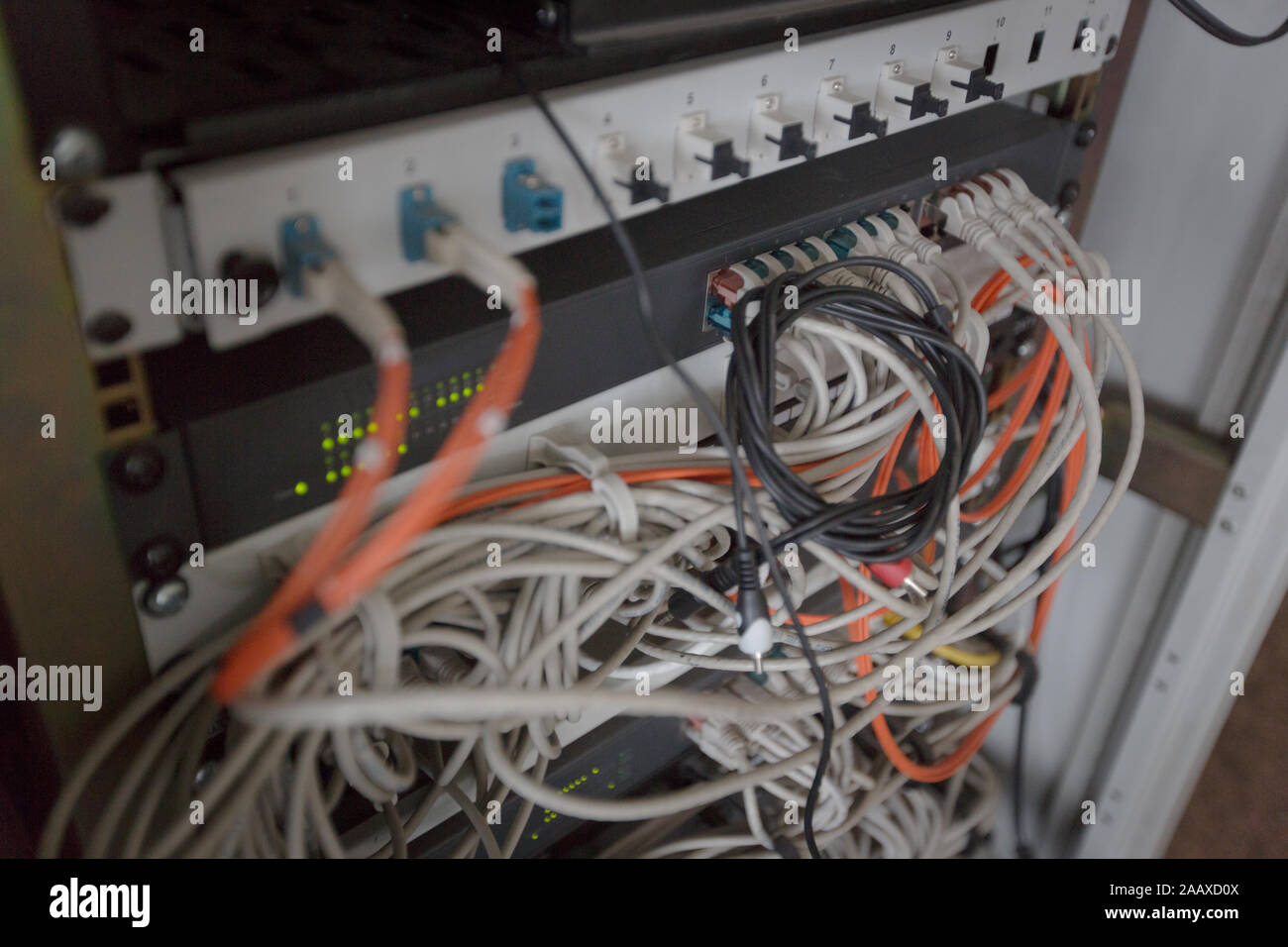 Rack Mounted Servers In A Server Room, close up Stock Photo - Alamy