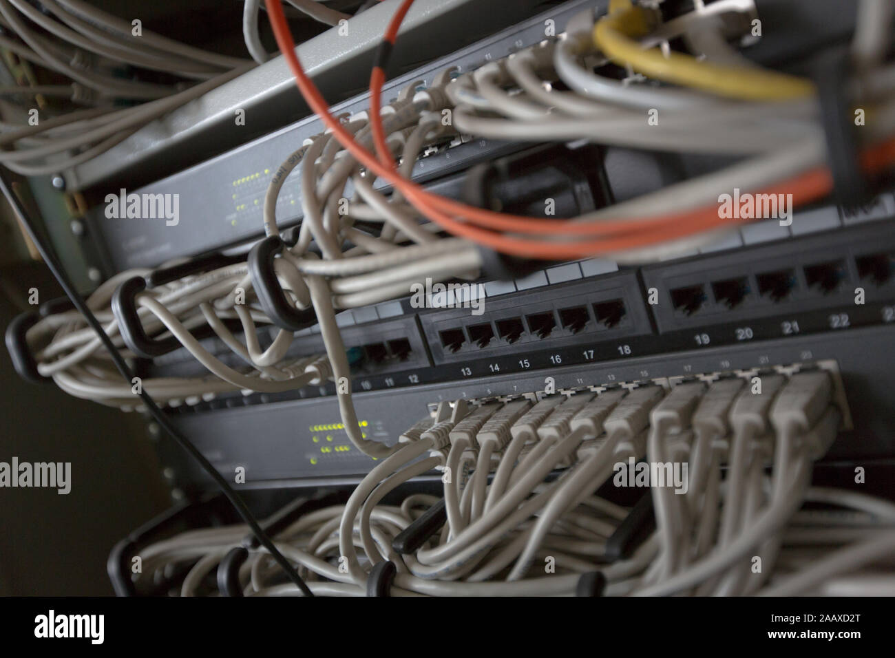Rack Mounted Servers In A Server Room, close up Stock Photo - Alamy