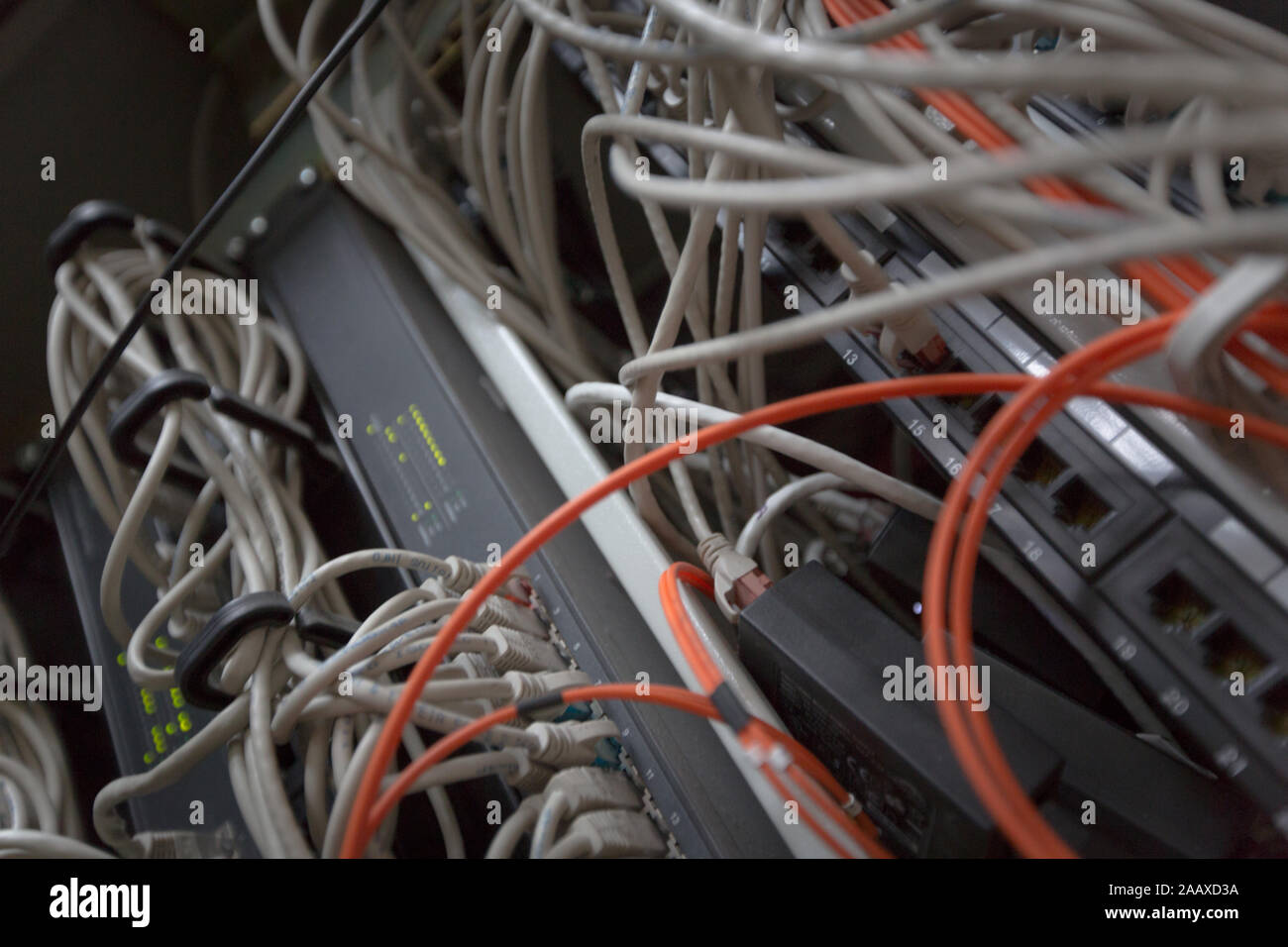 Rack Mounted Servers In A Server Room, close up Stock Photo - Alamy
