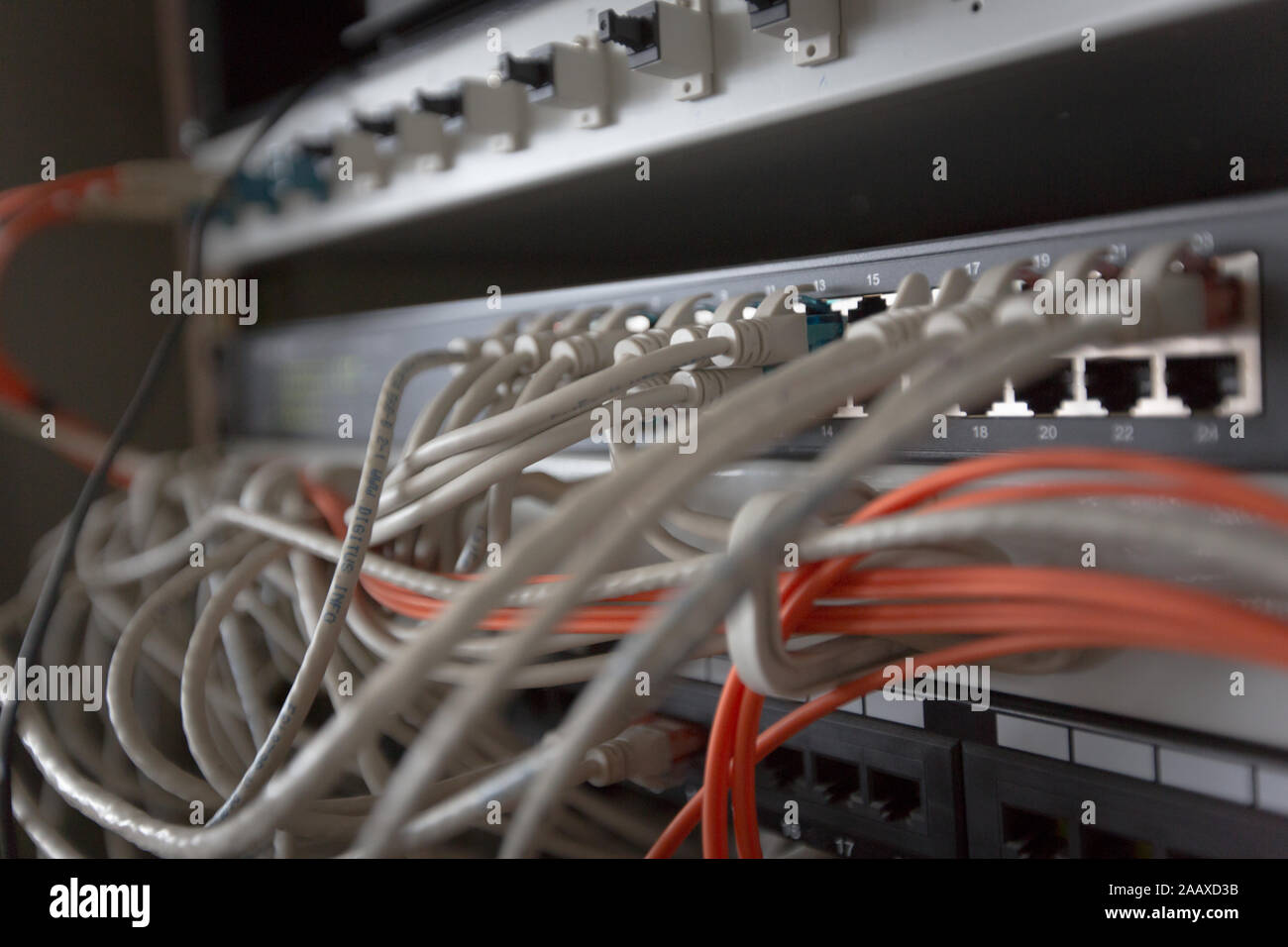 Rack Mounted Servers In A Server Room, close up Stock Photo - Alamy