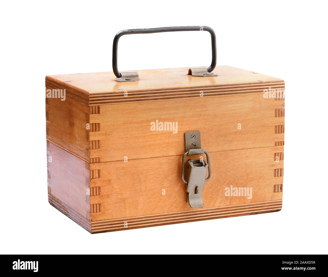 Closed wooden box isolated on white background Stock Photo - Alamy