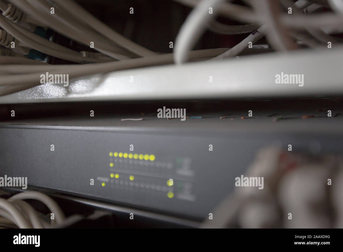 Rack Mounted Servers In A Server Room, close up Stock Photo - Alamy