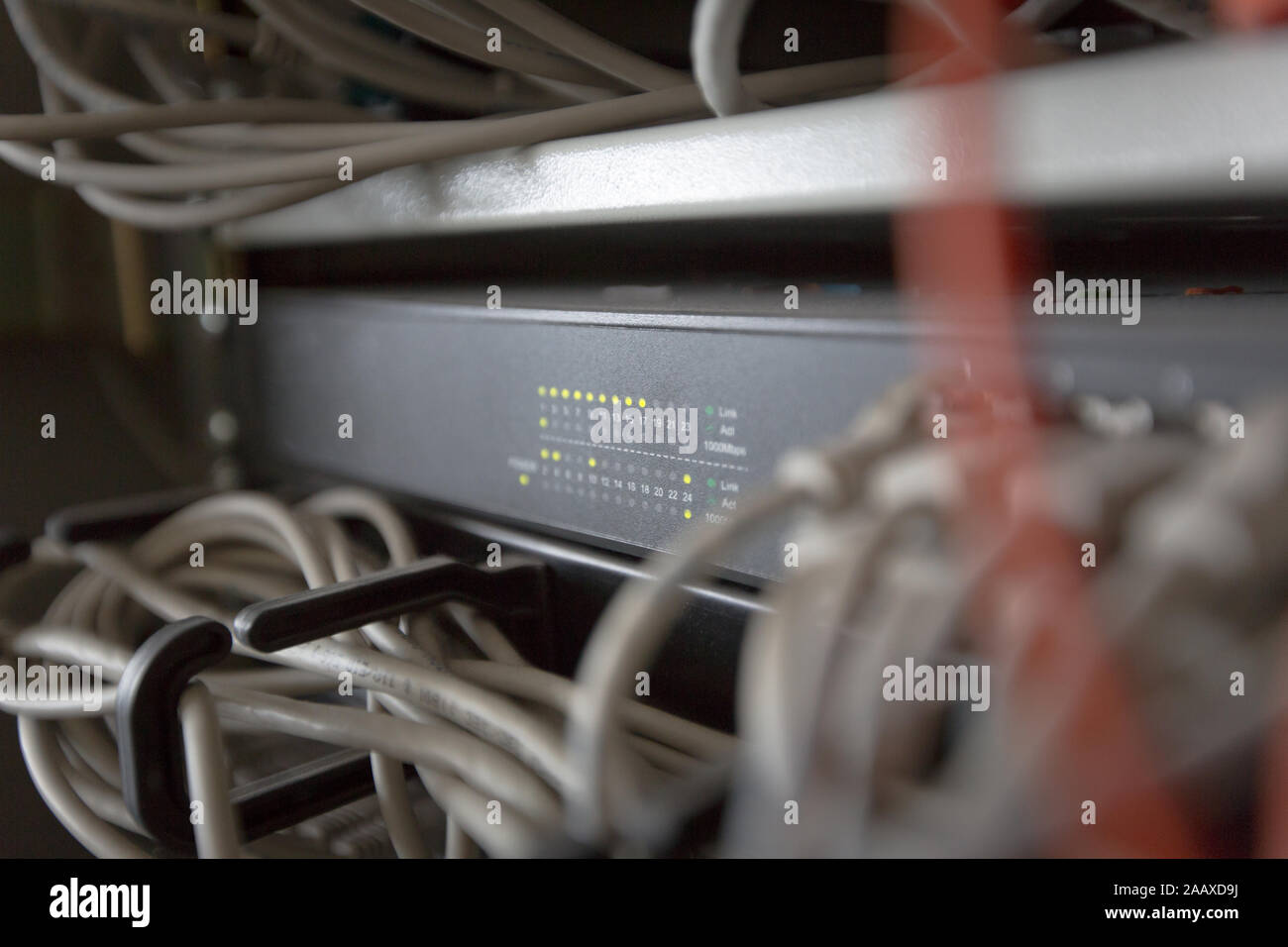 Rack Mounted Servers In A Server Room, close up Stock Photo - Alamy