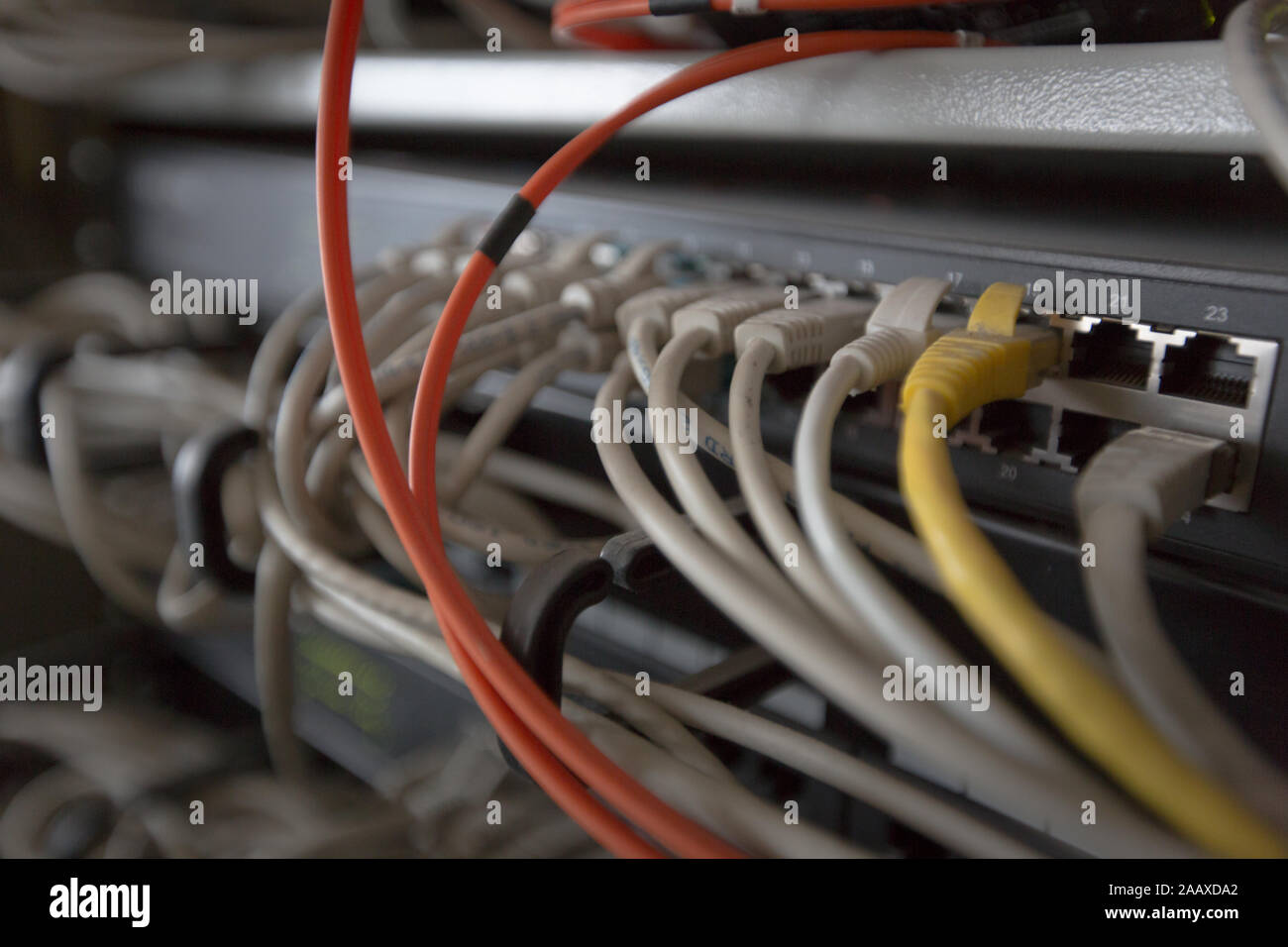 Rack Mounted Servers In A Server Room, close up Stock Photo - Alamy