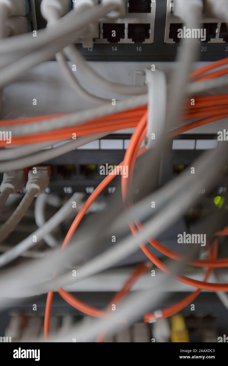 Rack Mounted Servers In A Server Room, close up Stock Photo - Alamy