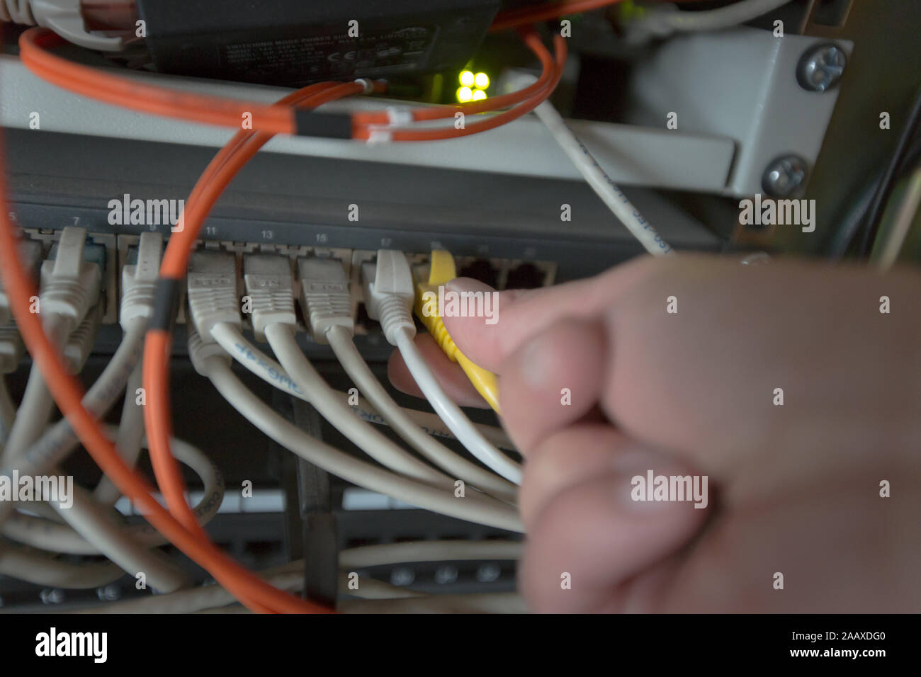 Rack Mounted Servers In A Server Room, close up Stock Photo - Alamy