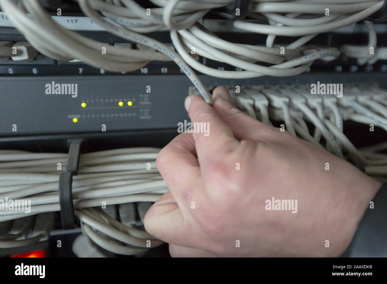 Rack Mounted Servers In A Server Room, close up Stock Photo - Alamy