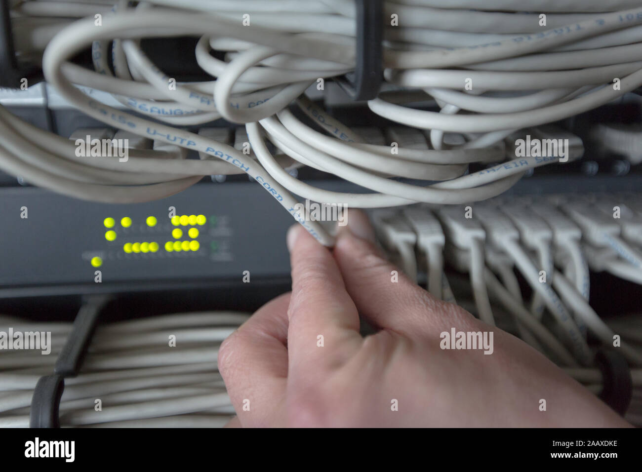 Rack Mounted Servers In A Server Room, close up Stock Photo - Alamy