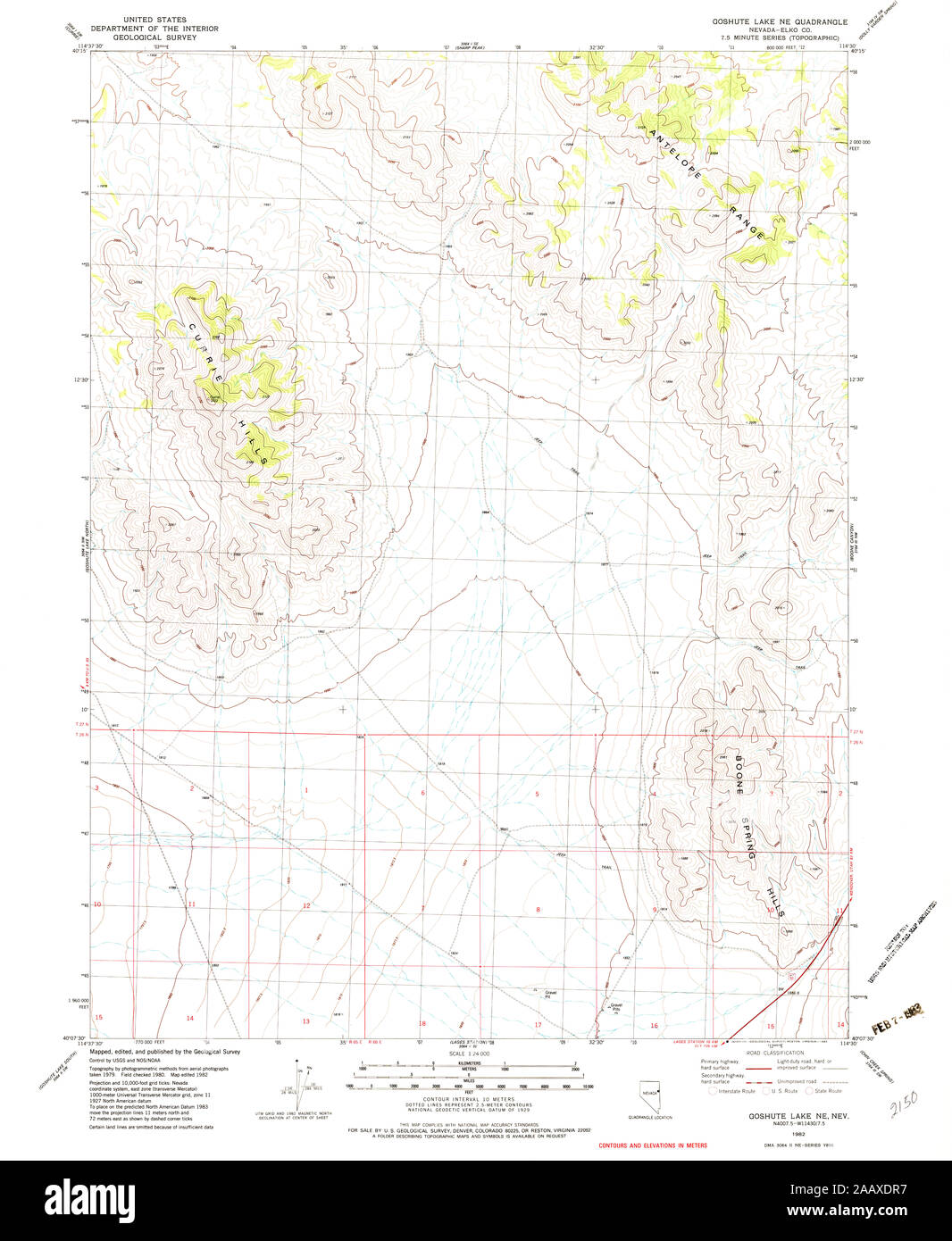 USGS TOPO Map Nevada NV Goshute Lake NE 318891 1982 24000 Restoration ...