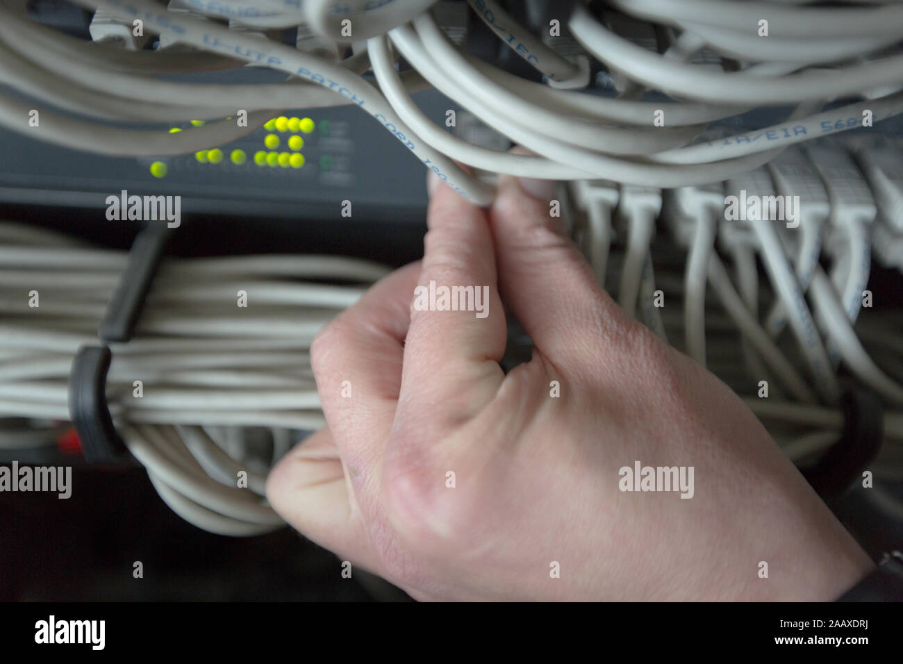 Rack Mounted Servers In A Server Room, close up Stock Photo - Alamy
