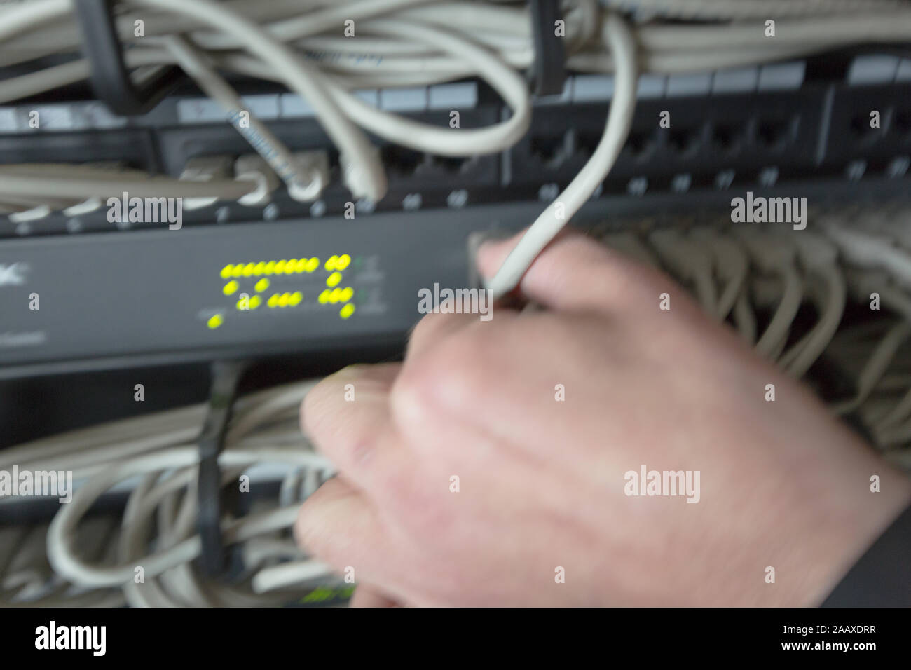 Rack Mounted Servers In A Server Room, close up Stock Photo - Alamy
