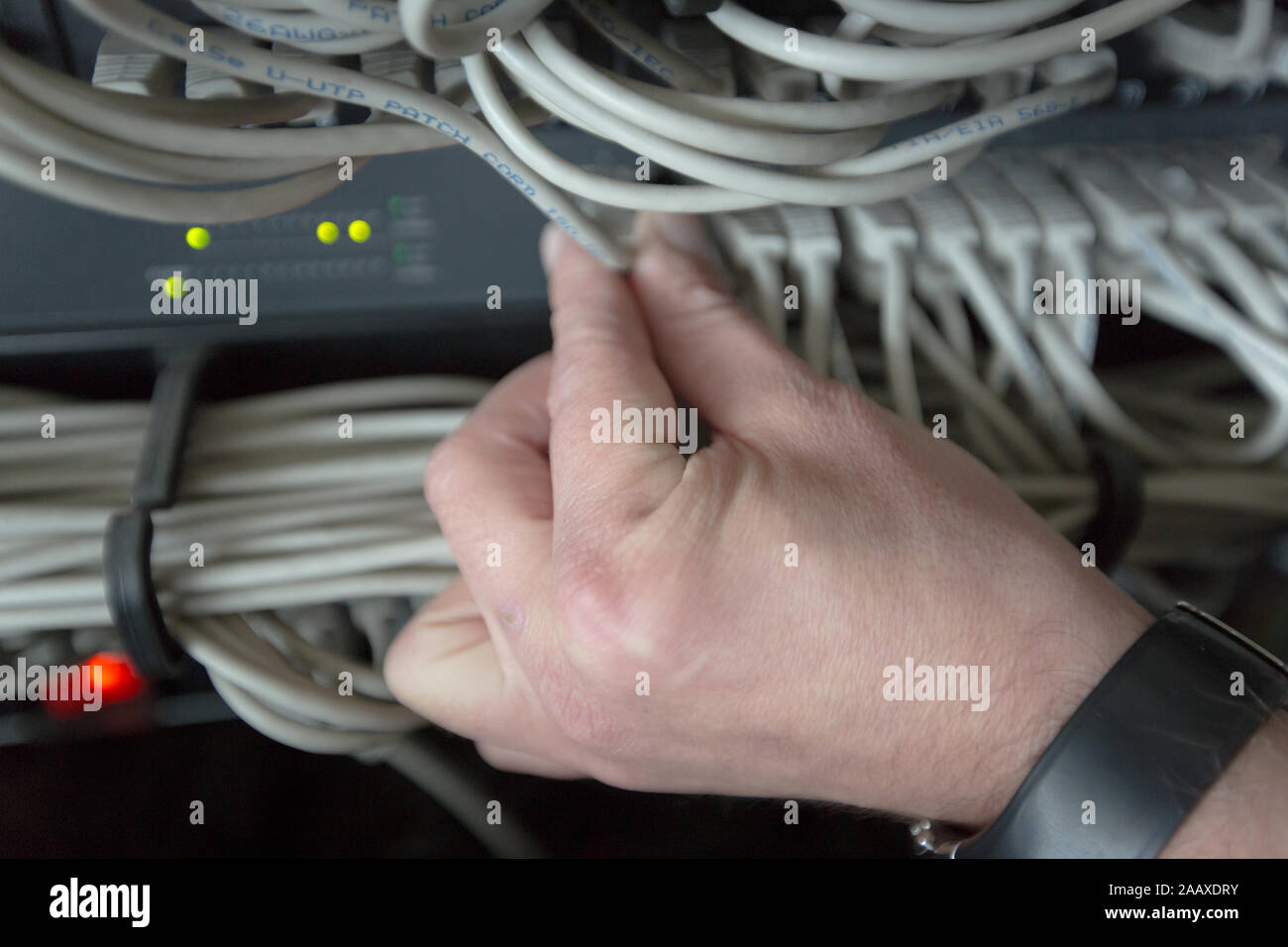 Rack Mounted Servers In A Server Room, close up Stock Photo - Alamy