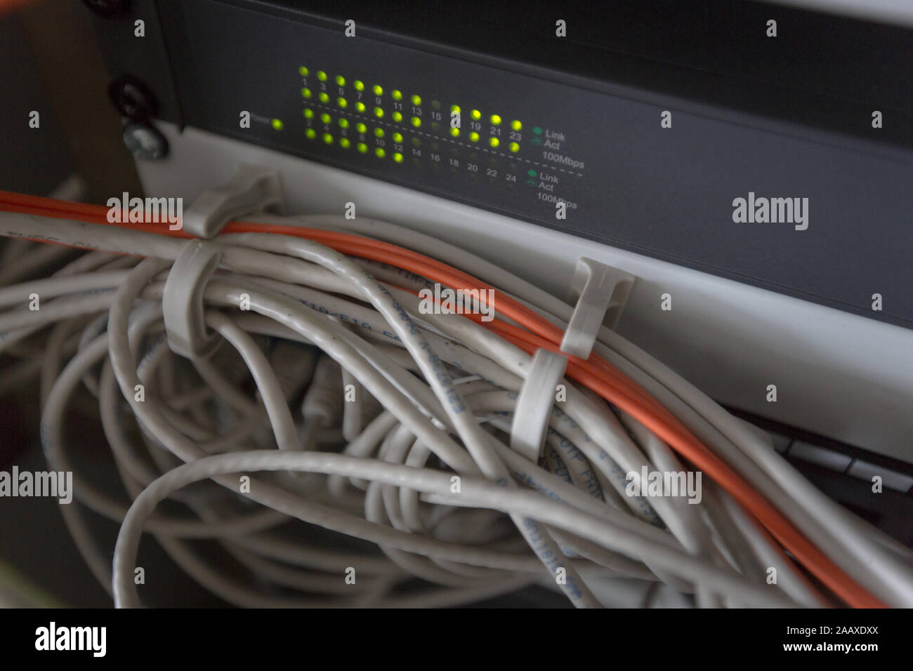 Rack Mounted Servers In A Server Room, close up Stock Photo - Alamy