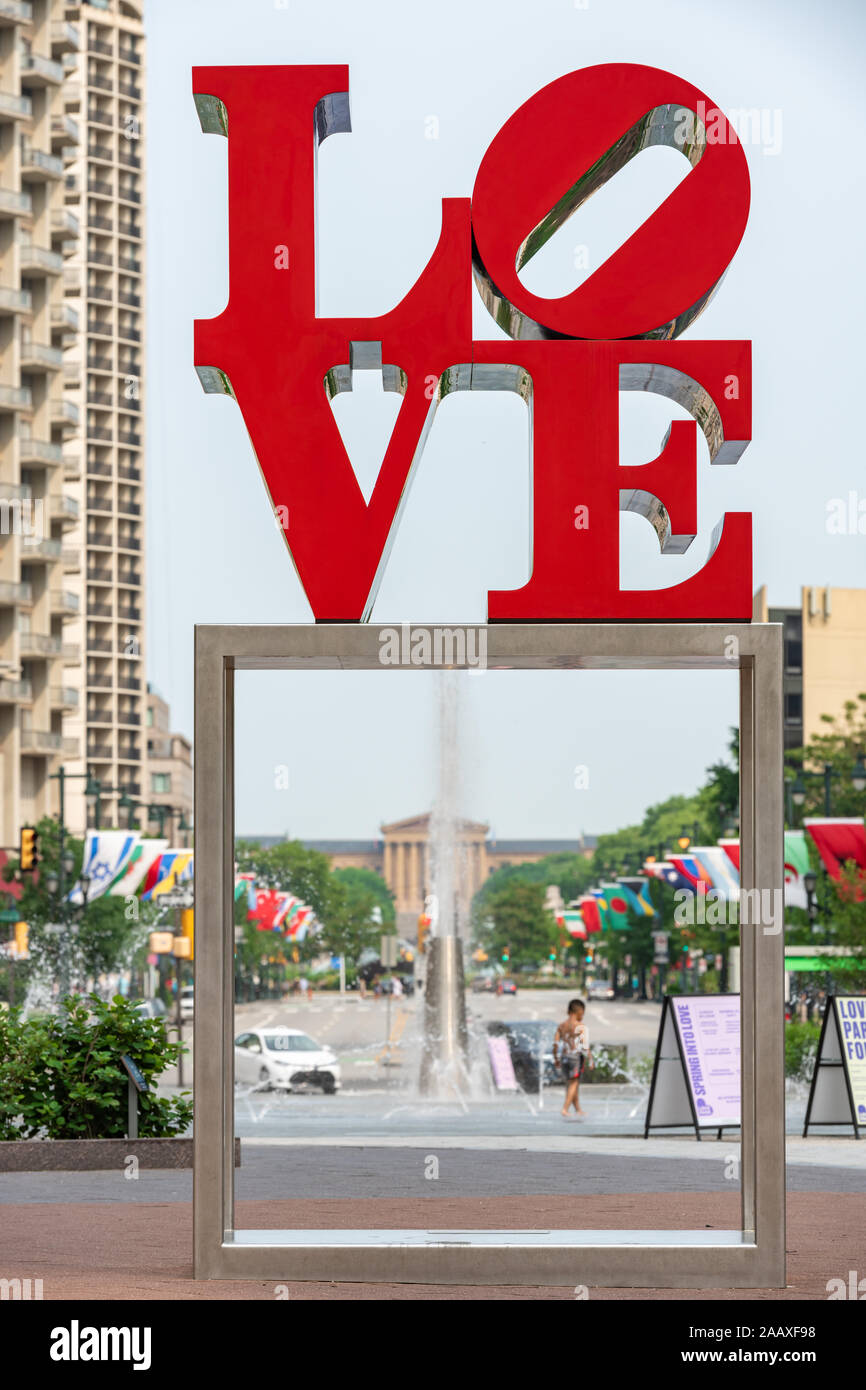 Philadelphia Love Park In Winter