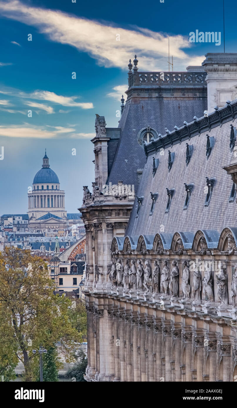 View of central Paris from the city hall (Hotel de ville), France Stock ...