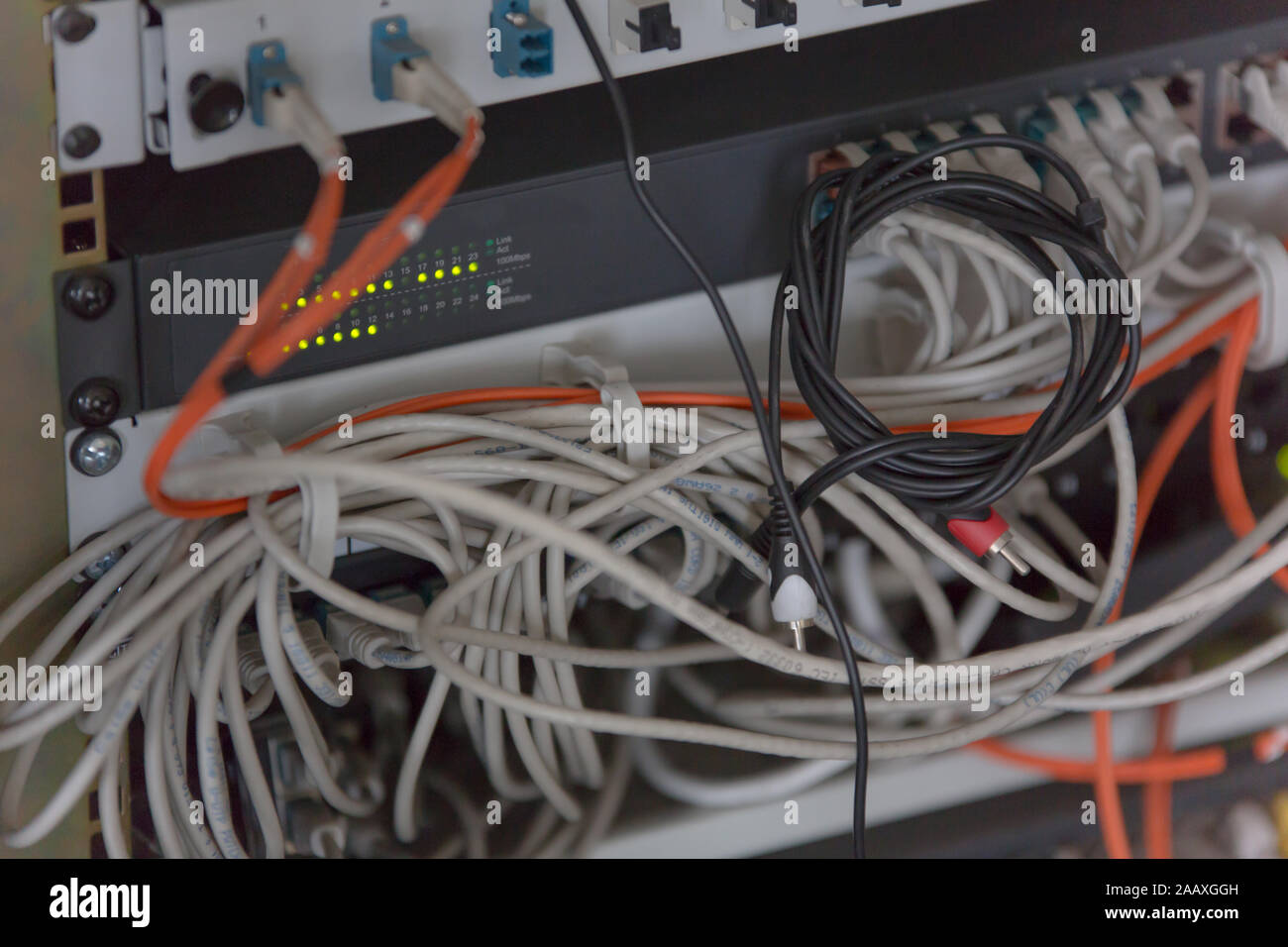 Rack Mounted Servers In A Server Room, close up Stock Photo - Alamy