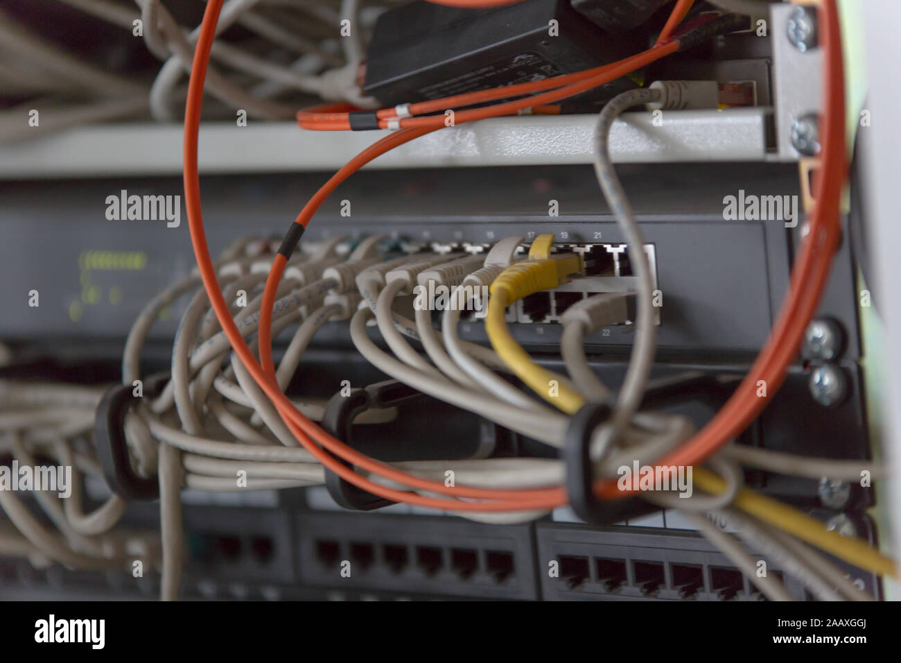Rack Mounted Servers In A Server Room, close up Stock Photo - Alamy