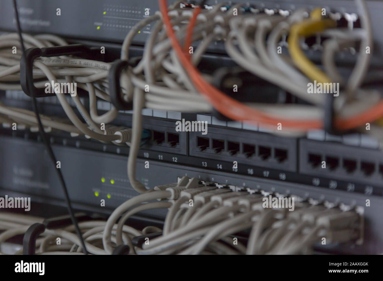 Rack Mounted Servers In A Server Room, close up Stock Photo - Alamy