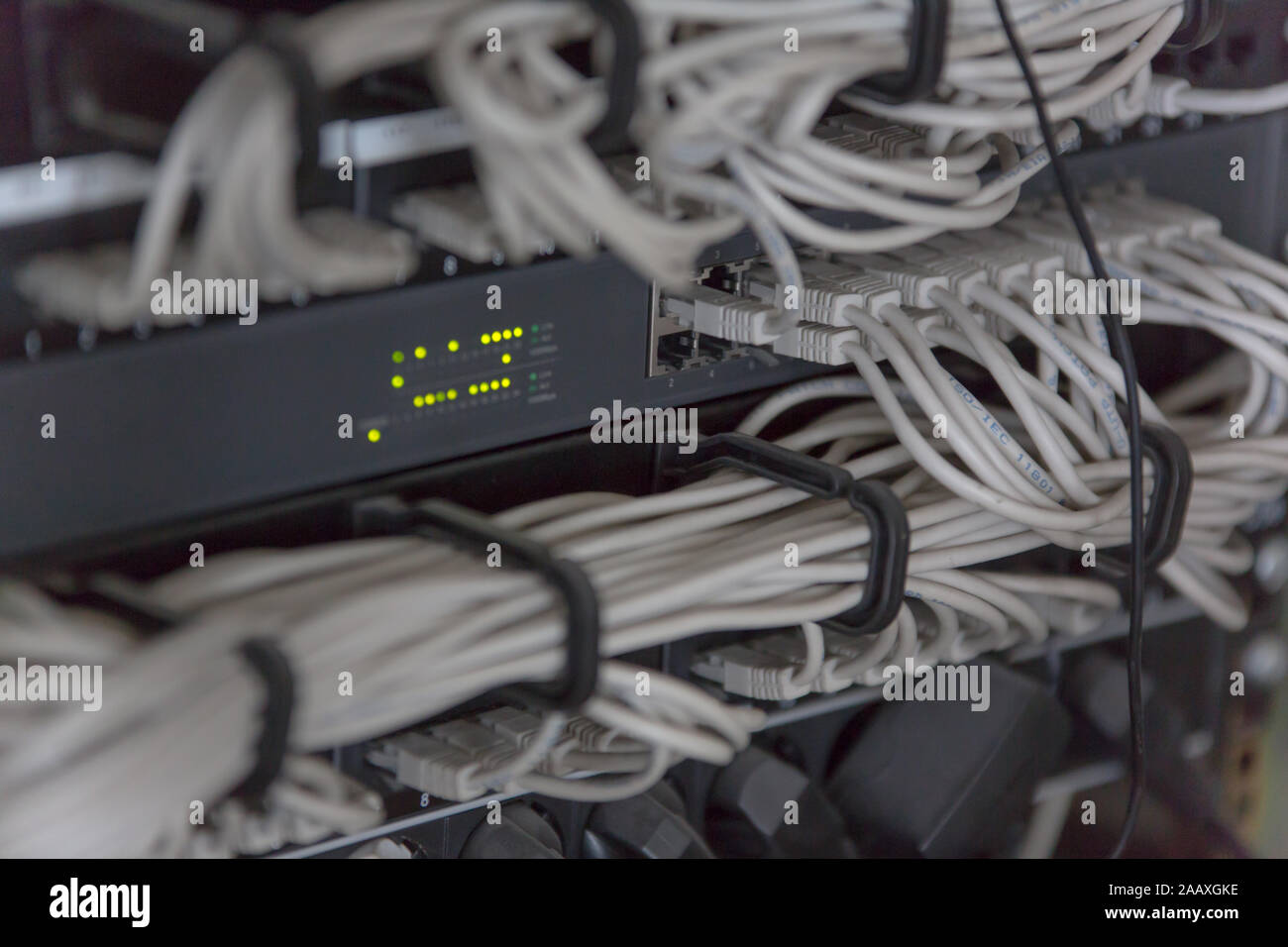 Rack Mounted Servers In A Server Room, close up Stock Photo - Alamy